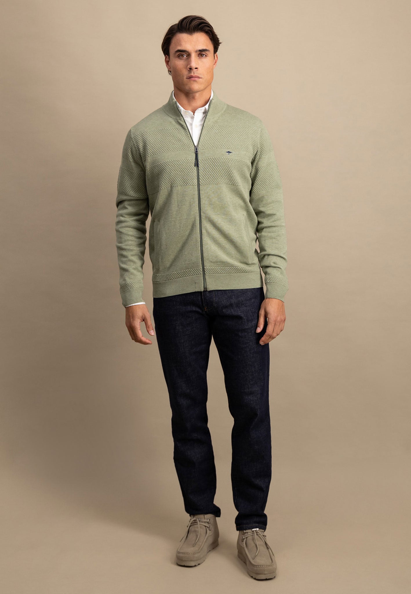 Parting jacket made of cotton with zipper – FYNCH-HATTON | Offizieller ...