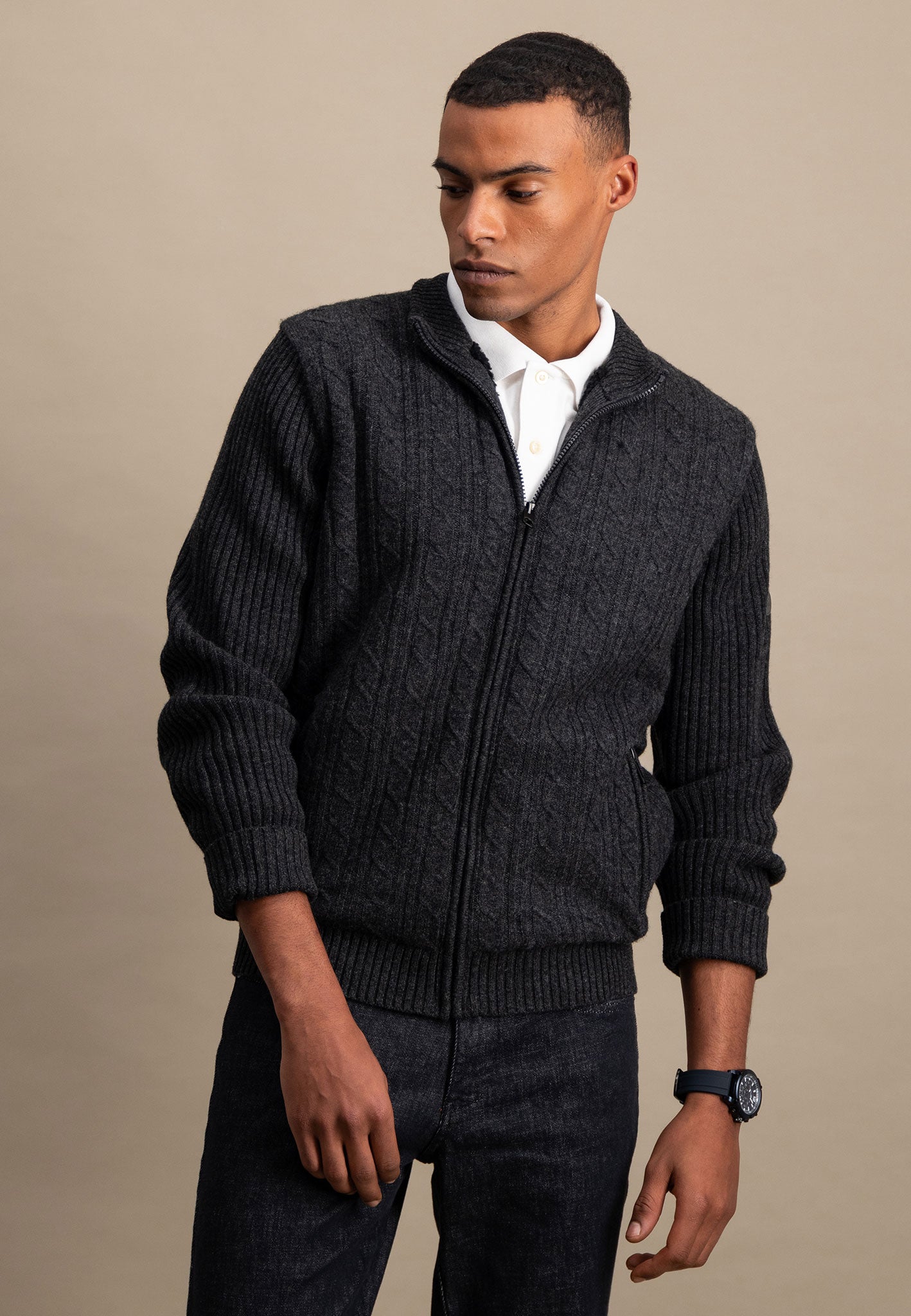 Comfortable knitting cardigan with large bags – FYNCH-HATTON ...