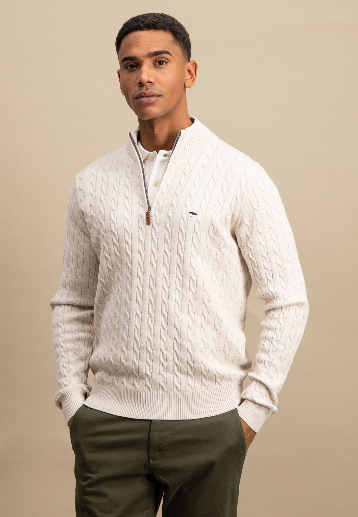 Pullover aus Baumwolle mit Zopfstrickmuster – FYNCH-HATTON ...