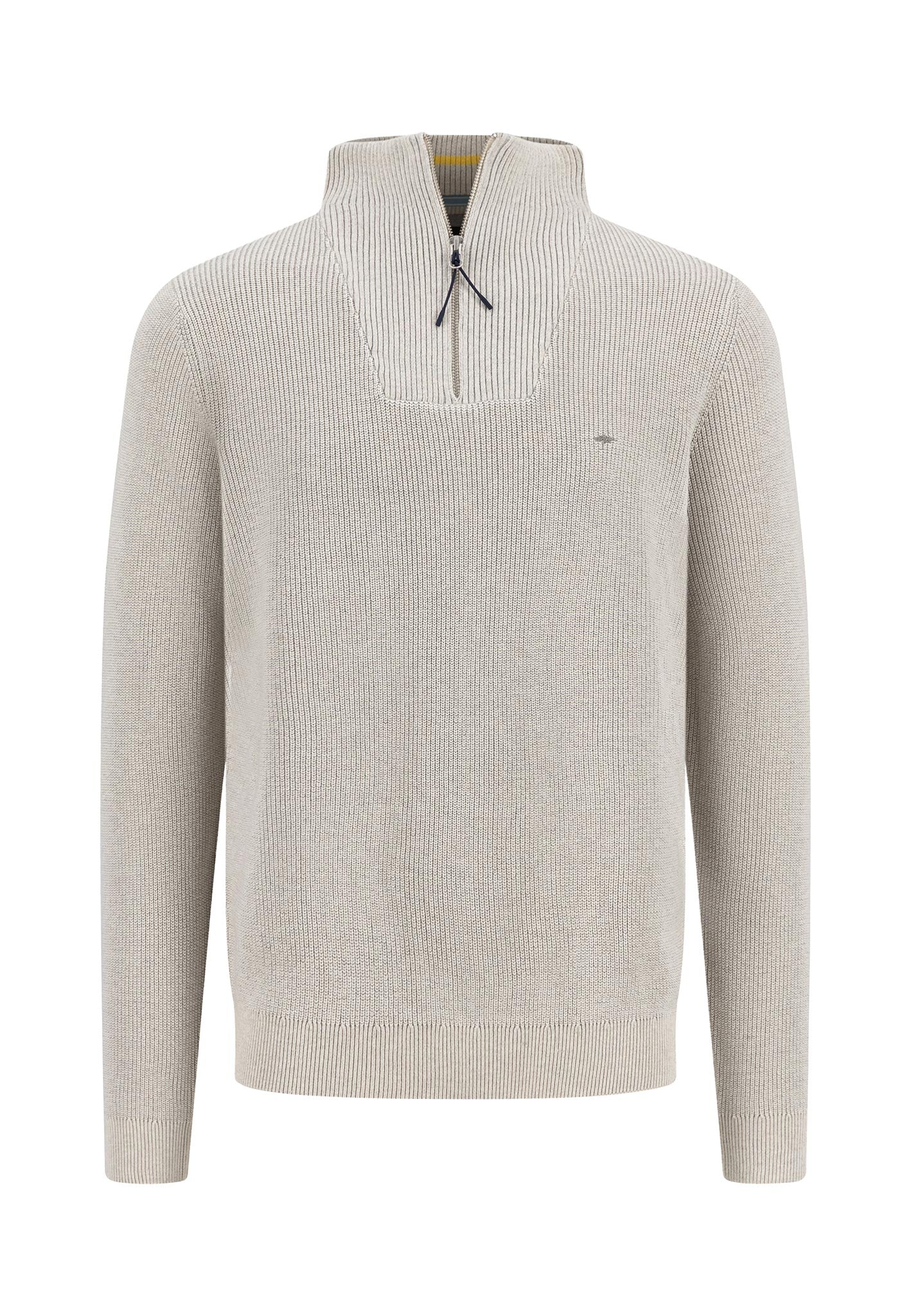 Rippstrick Pullover aus Baumwolle mit Troyer-Kragen – FYNCH-HATTON ...