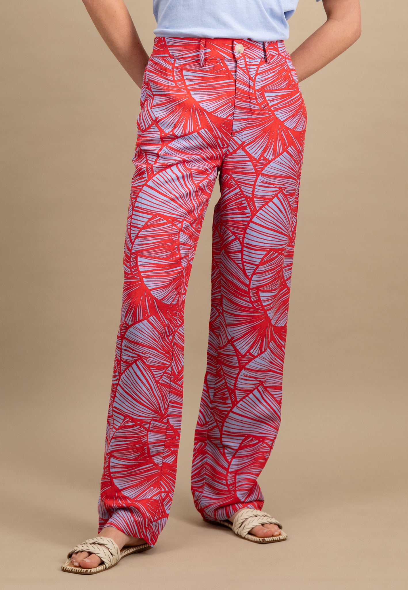 Hose aus Leinen-Mix mit Alloverprint Straight-Leg – FYNCH-HATTON ...