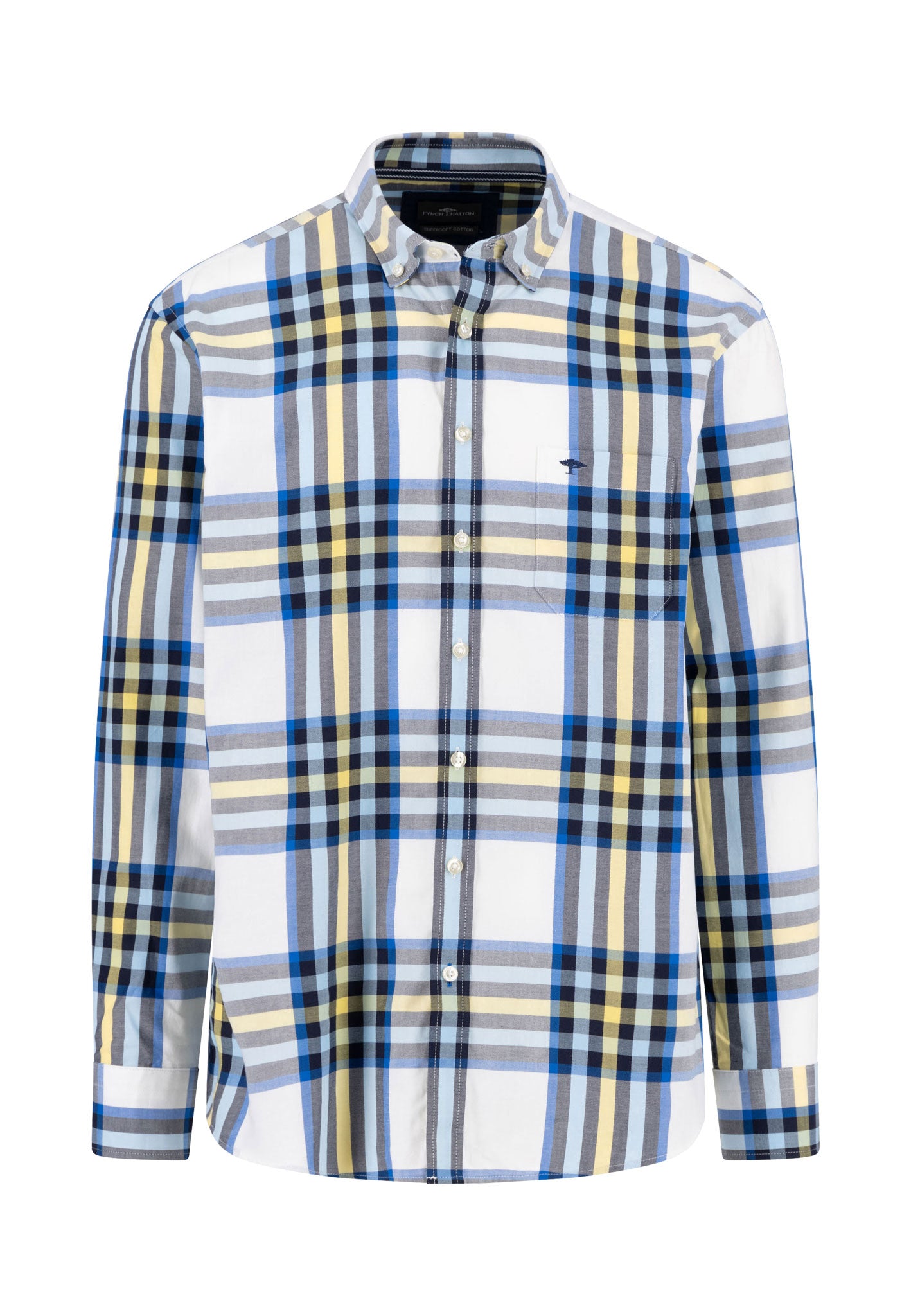 Checked cotton shirt with button-down collar – FYNCH-HATTON ...
