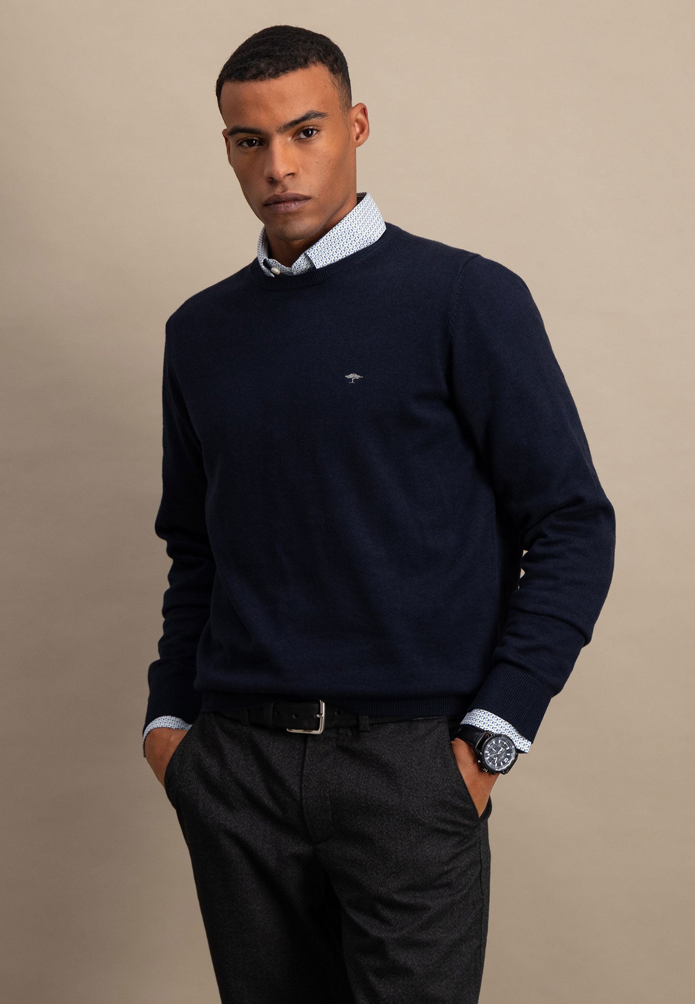 FYNCH-HATTON Fine knit sweater with O-neck – FYNCH-HATTON | Offizieller ...